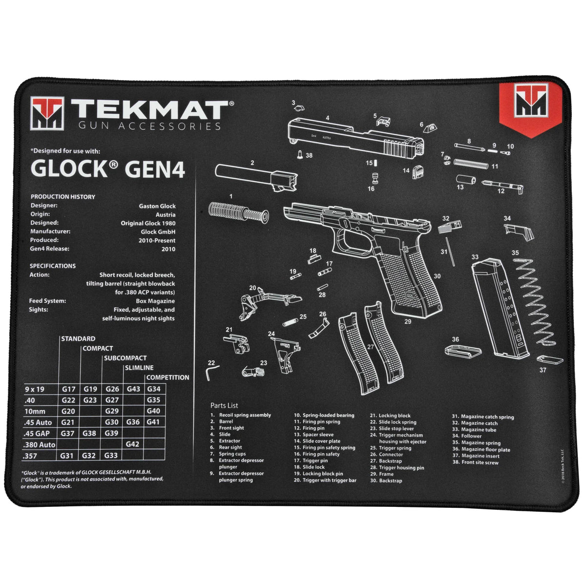 TEKMAT ULTRA PSTL MAT FOR GLK GEN4 — Hoplite Armor-Body Armor